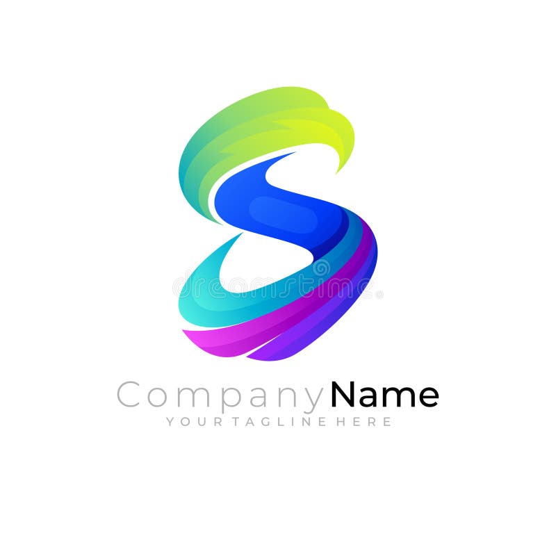 Eagle Logo and Letter S Design Combination, 3d Colorful Stock Vector ...