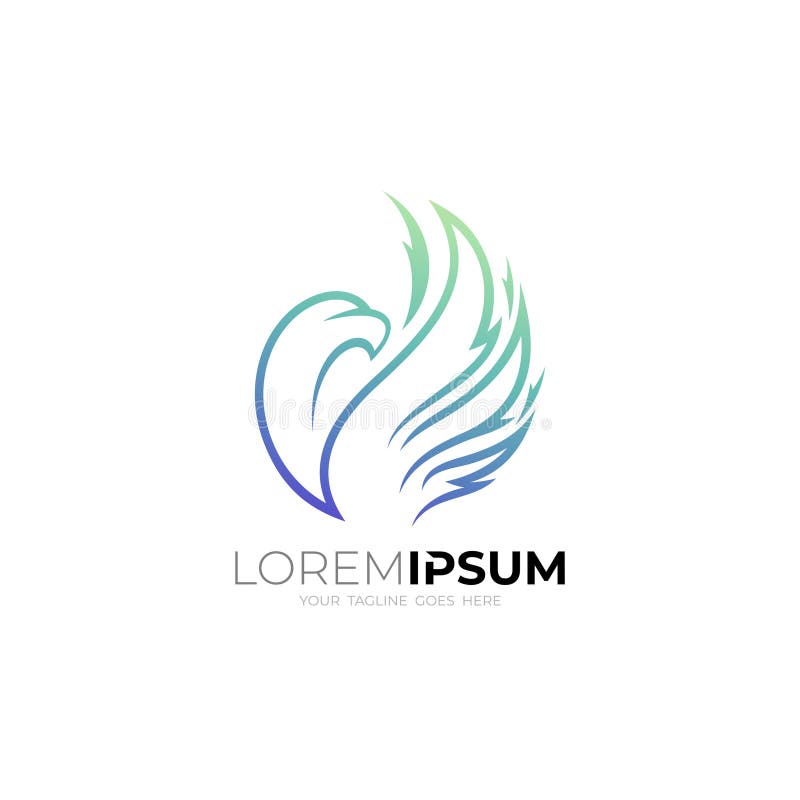 Eagle Logo with Line Design Template, Logo of an Eagle Flapping Its ...