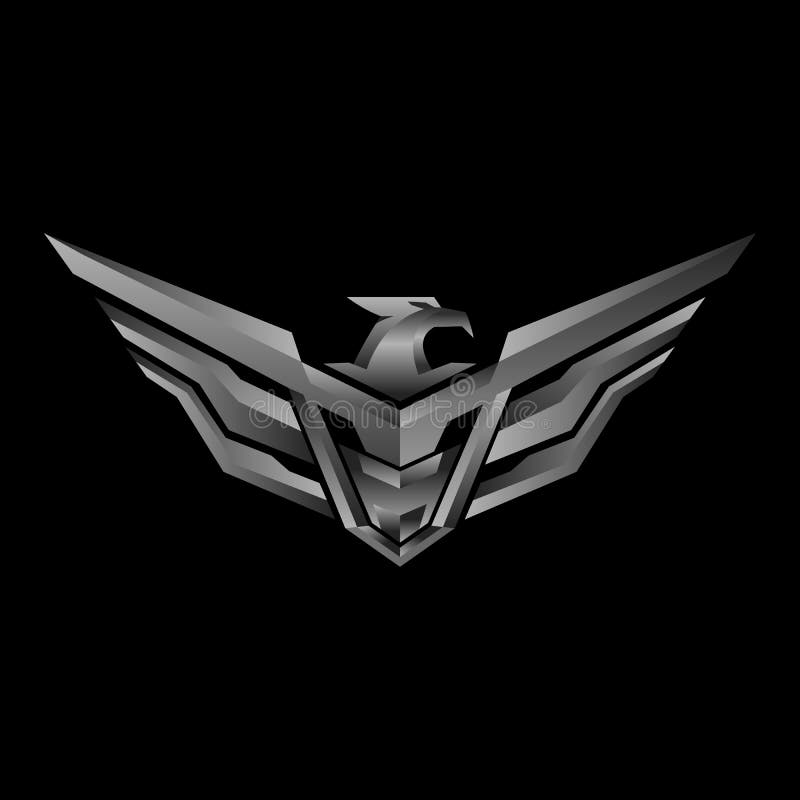 Eagle Logo. Metallic Eagle Head Tactical Triangle Gear Vector Logo ...