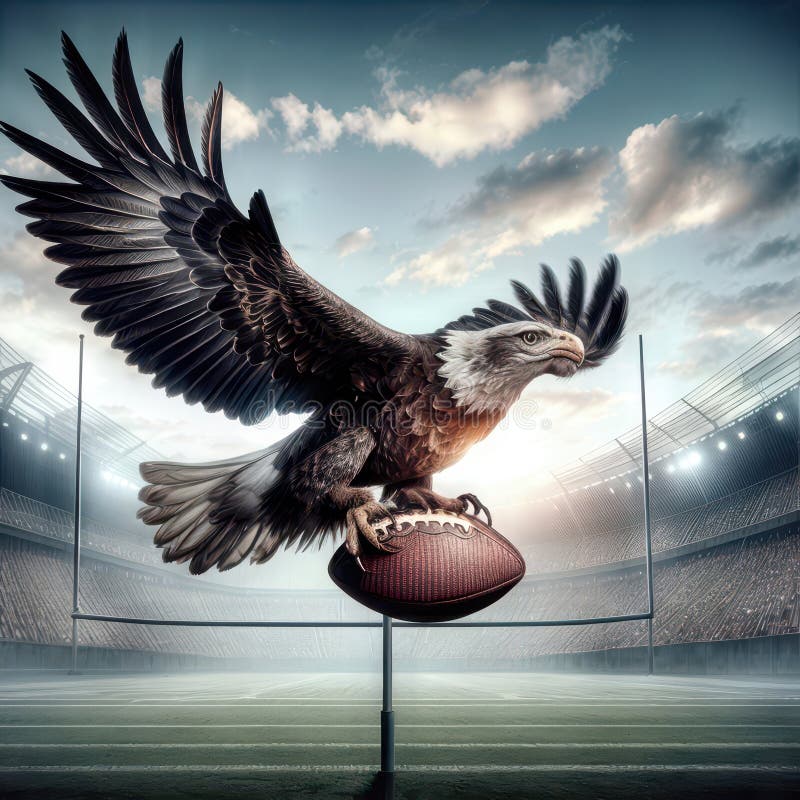 An Eagle Making a Touchdown Stock Illustration - Illustration of ...