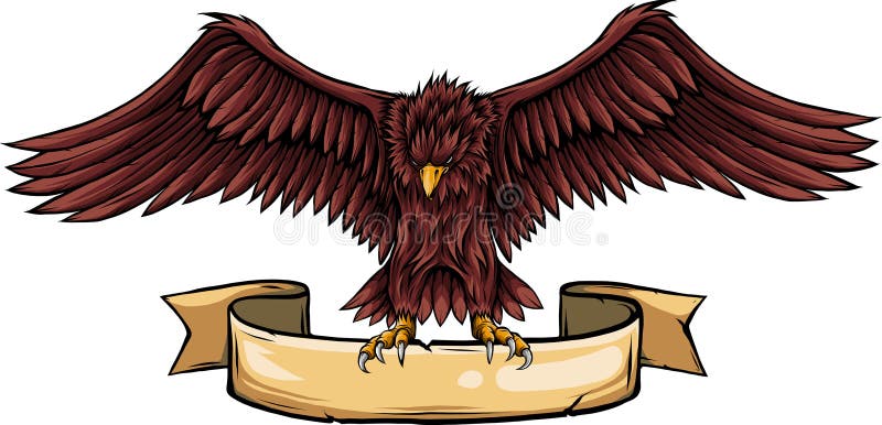 Vector Illustration of Eagle Mascot Grip the Ribbon Stock Vector ...