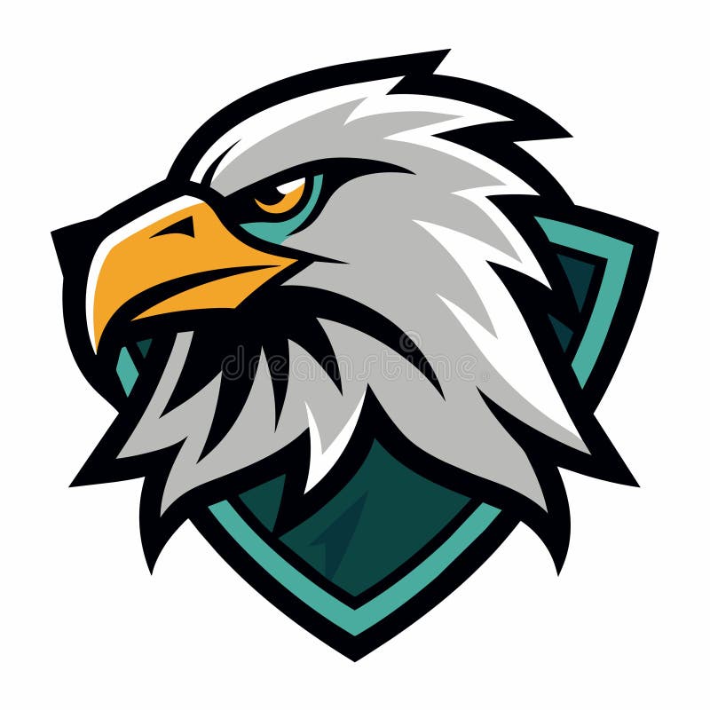 Eagle Mascot Head Cartoon Style Color Logo Style Stock Vector ...