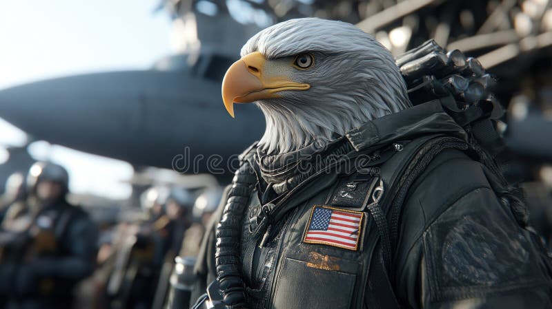 An Eagle in Military Uniform Exudes Strength and Pride Stock Image ...