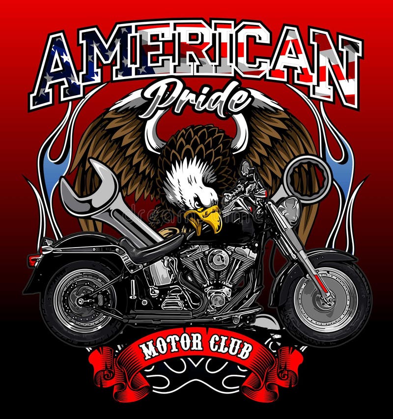 Eagle and motor cruiser stock vector. Illustration of shop - 264175539