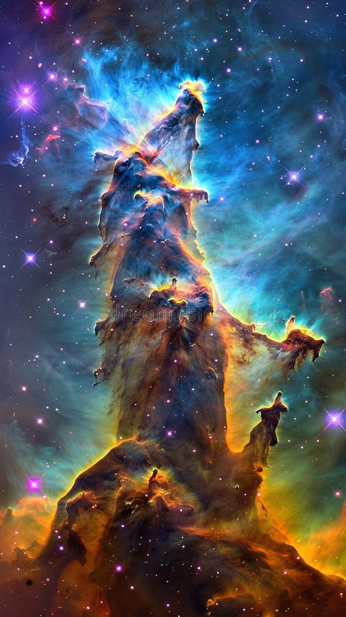 Eagle Nebula S Pillars of Creation Show New Star Birth Stock ...