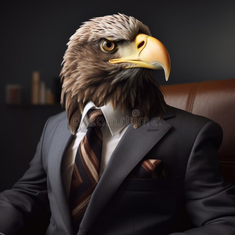 Eagle Office Suit, Bird Art Stock Illustration - Illustration of person ...