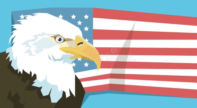 Eagle Over United States of America Map Flag Stock Vector ...