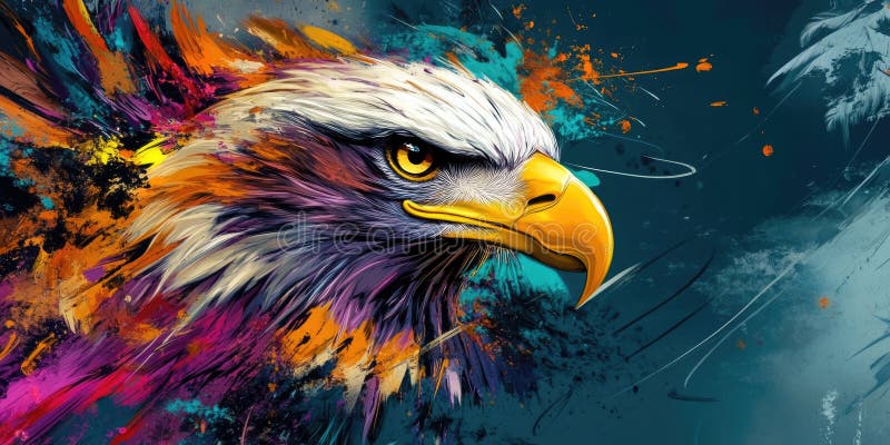 Eagle with Paint Splatters stock photo. Image of eagle - 379211478