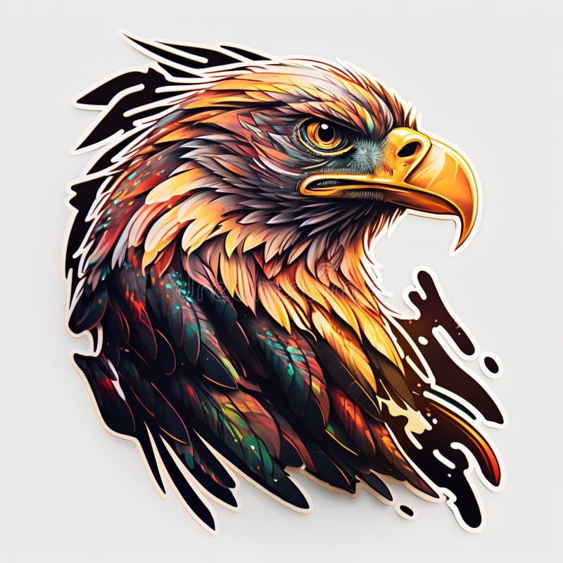Eagle Portrait Sticker. Generative AI Stock Illustration - Illustration ...