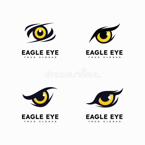 Eagle Predator Eye Falcon Bird Logo Ilustración del Vector ...