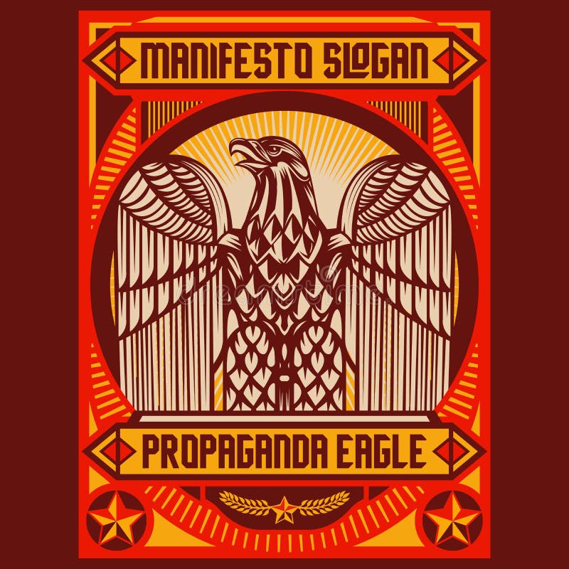 Eagle Propaganda Posters Elements Background-Satz Vektor Abbildung ...