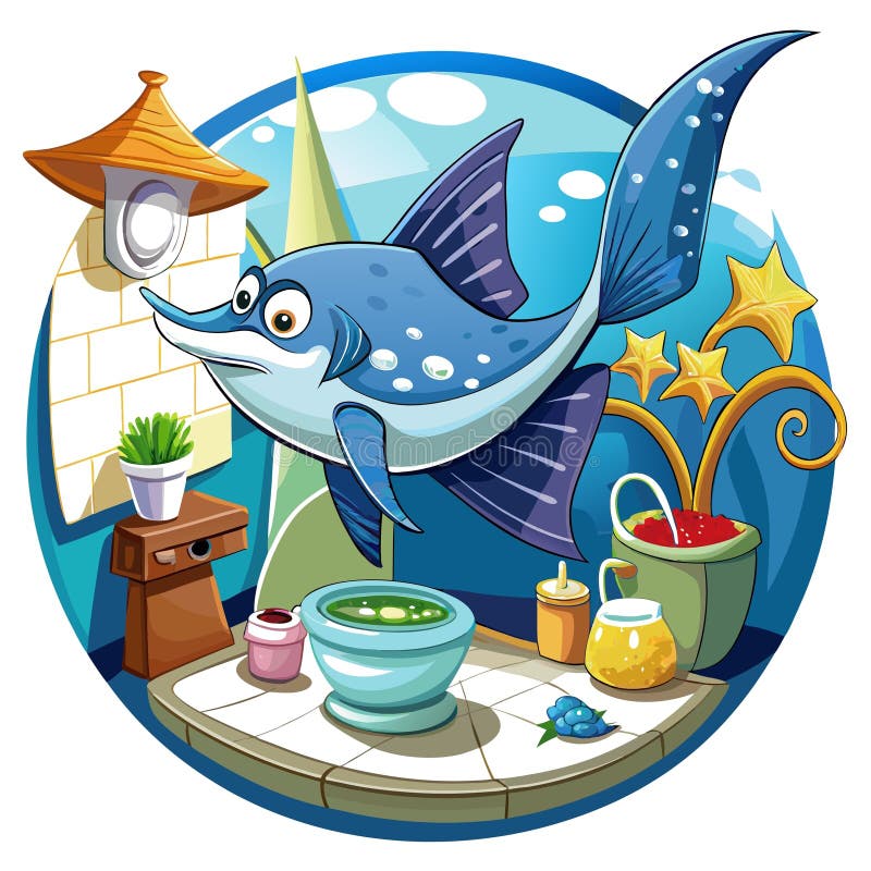 Eagle Ray Fish Spoiled Rests Room Vector Stock Vector - Illustration of ...