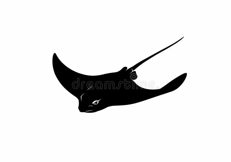 Eagle ray silhouette stock vector. Illustration of aquatic - 377655288