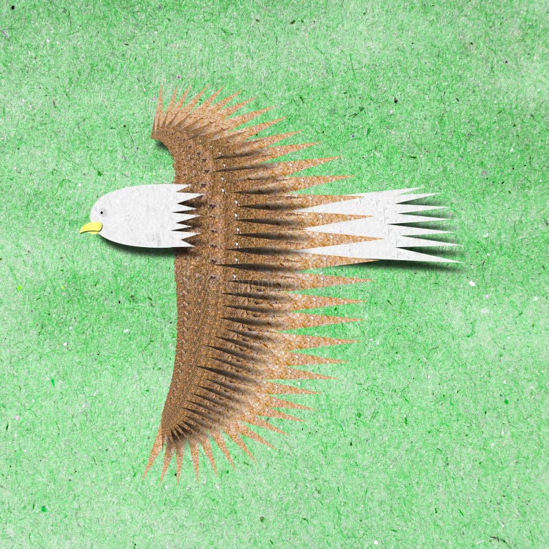 Eagle recycle paper craft stock image. Image of adhesive - 25563101