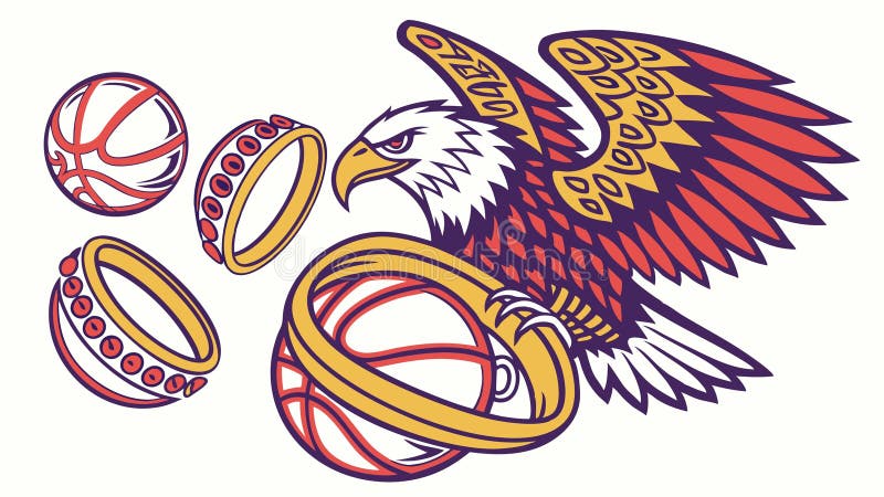 Eagle and Rings Abstract Illustration, Vector Design Generative AI ...