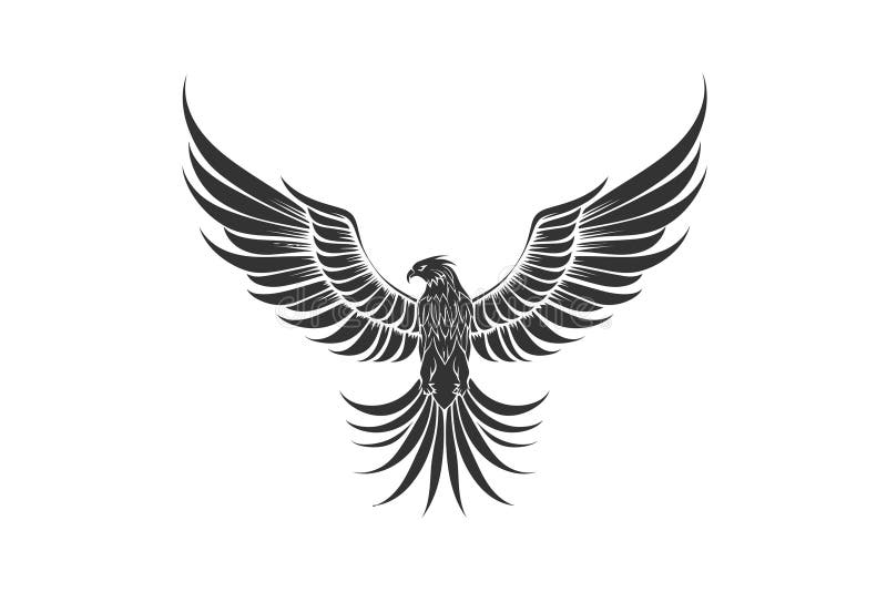 Eagle Rising Wings Logo Design Vector Template. Corporate Heraldic ...