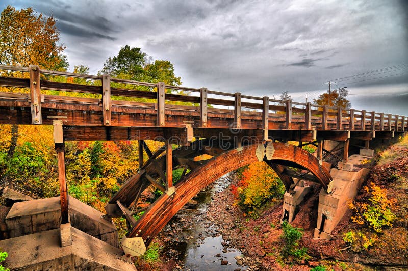 Eagle River Bridge stock image. Image of autumn, wooden - 6883379