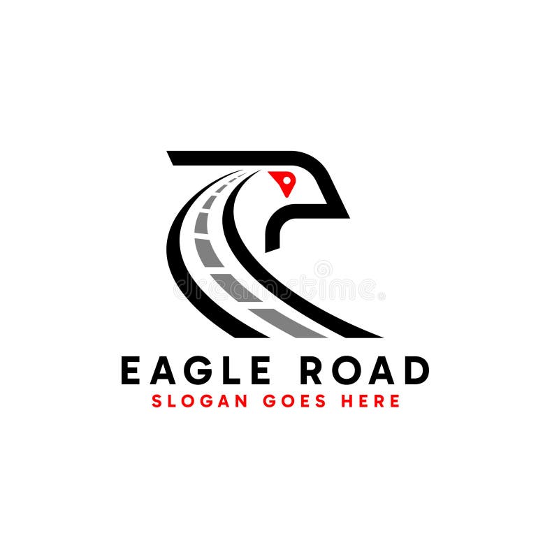 Eagle Road Logo Design. Abstract Transport Road and Eagle Head Shape ...