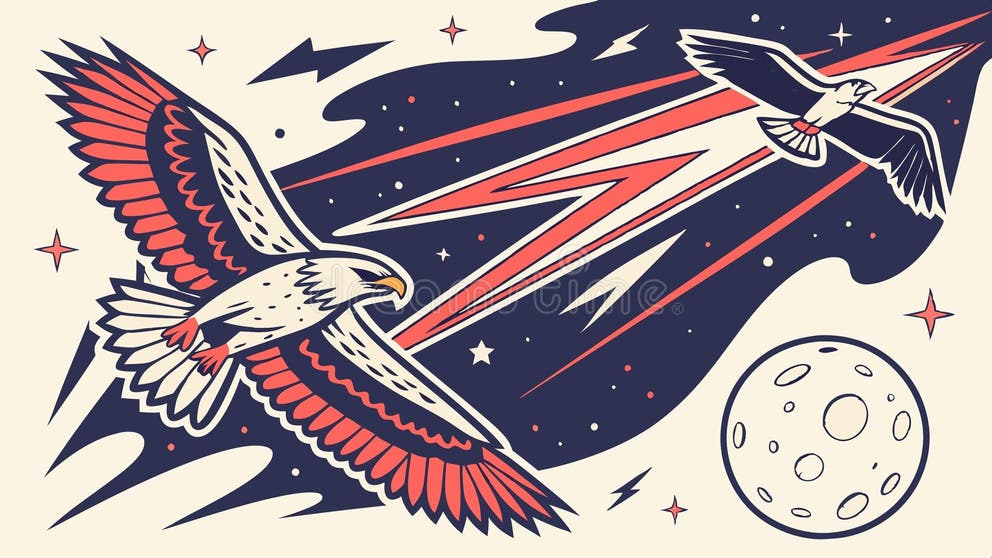 Eagle and Rocket, Freedom and Flight Concept Vector Design Generative ...