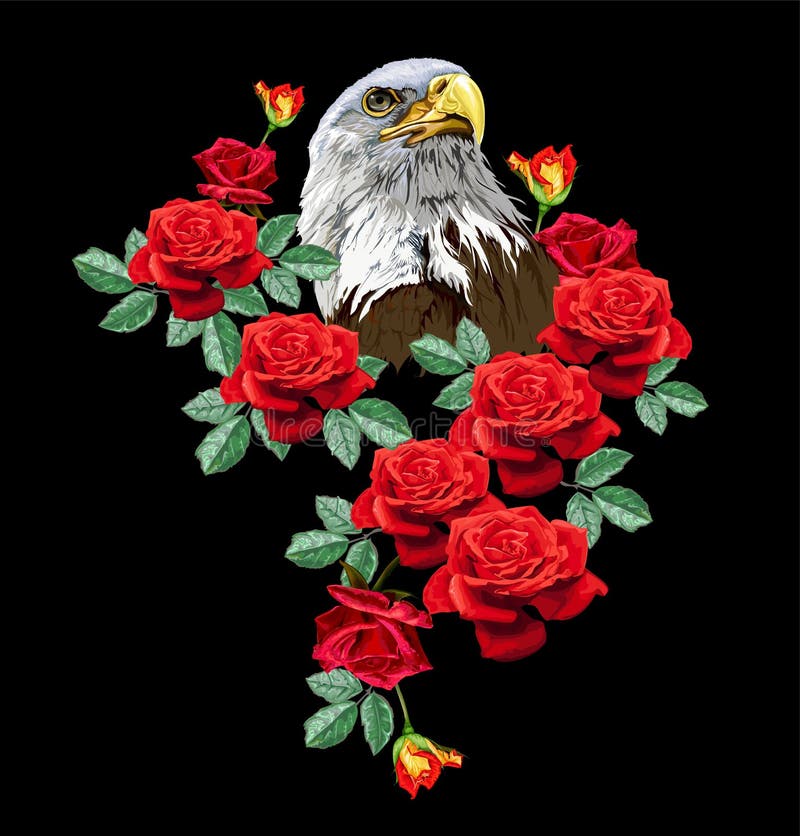 Eagle Roses Tattoo Stock Illustrations – 184 Eagle Roses Tattoo Stock ...
