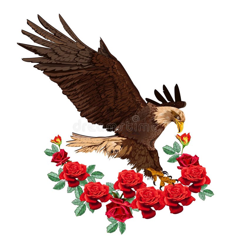 Eagle Background Flowers Stock Illustrations – 294 Eagle Background ...