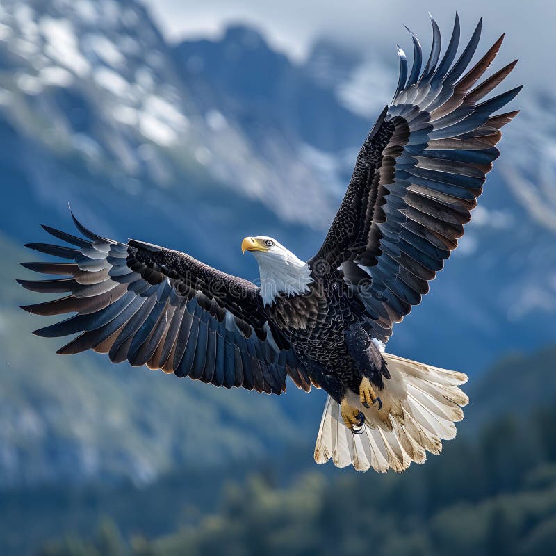 Eagle S Flight Symbolizing Strength and Independence. Stock ...