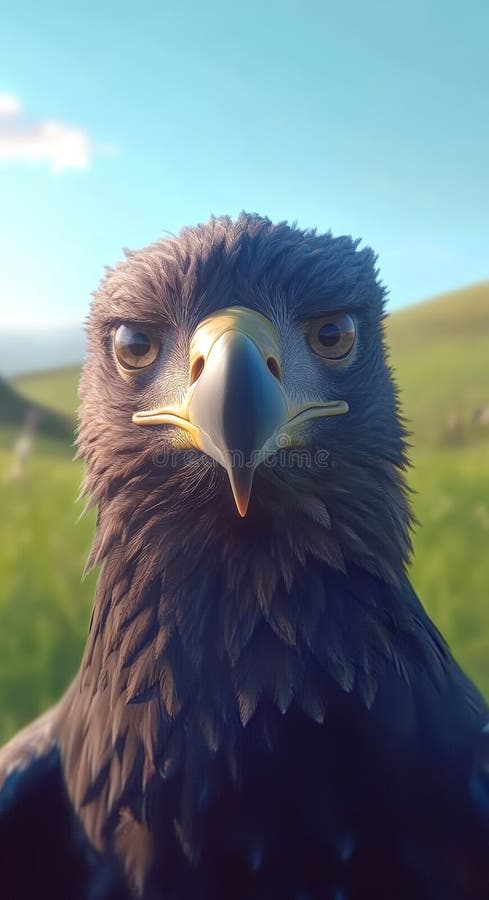 An Eagle S Head is Captured in a Close-up Shot, Highlighting Its Sharp ...