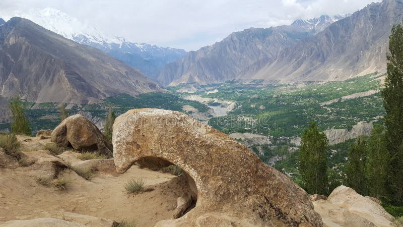 Eagle Shape Rock on the Hunza View Point, at Eagle`s Nest Stock Image ...