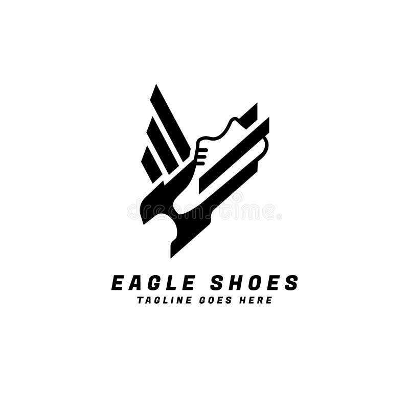 Eagle and Shoes Silhouette Shape Combination Logo Design Concept. Minimalist Vector Illustration ...
