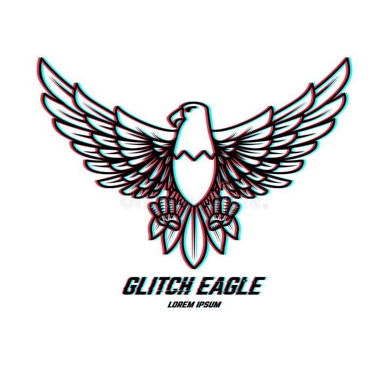 Eagle Sign with Glitch Effect. Design Element for Logo, Label, Emblem ...