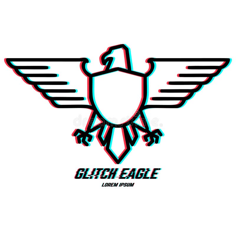 Eagle Sign with Glitch Effect. Design Element for Logo, Label, Emblem ...