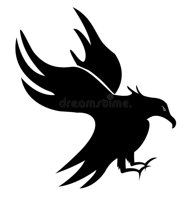 Silhouet van buizerd vector illustratie. Illustration of veer - 14038555