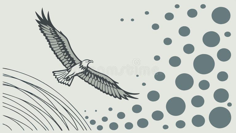 Eagle Silhouette with Halftone Design Element for Graphic and Modern ...
