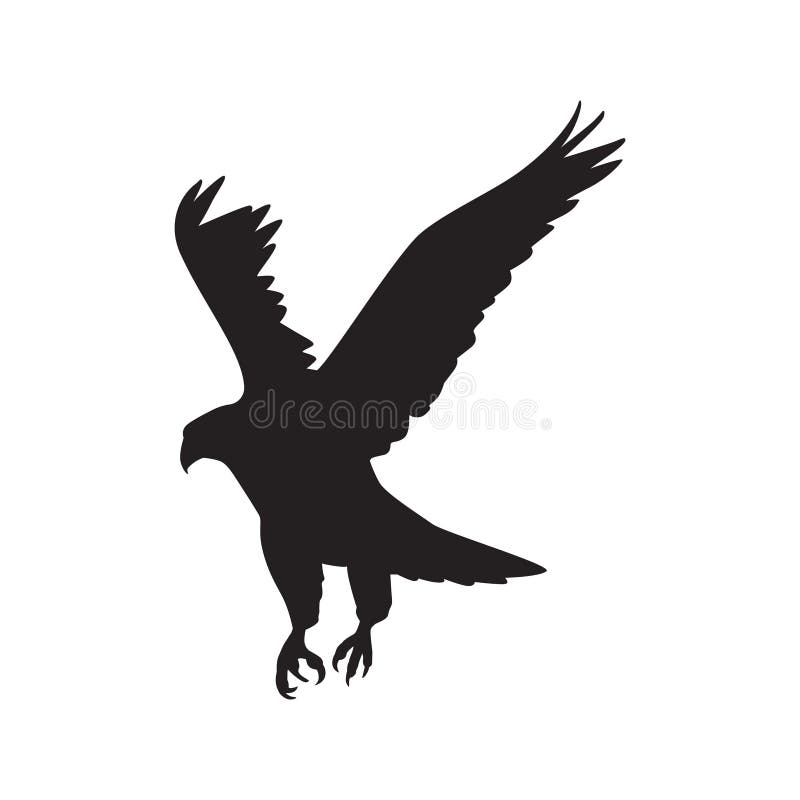 Eagle Silhouette Illustration Simple Black Art Stock Illustration ...