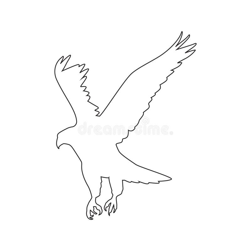 Eagle Silhouette Illustration Simple Line Art Stock Illustration ...