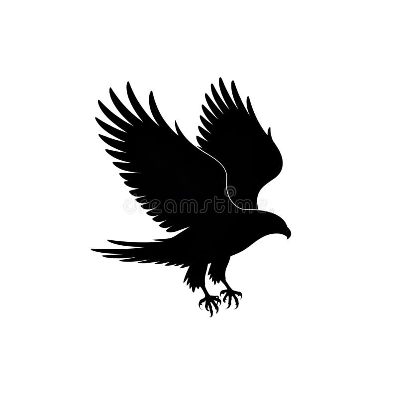 Majestic Black Eagle Silhouette Soaring High Powerful Wings Flight Bird ...