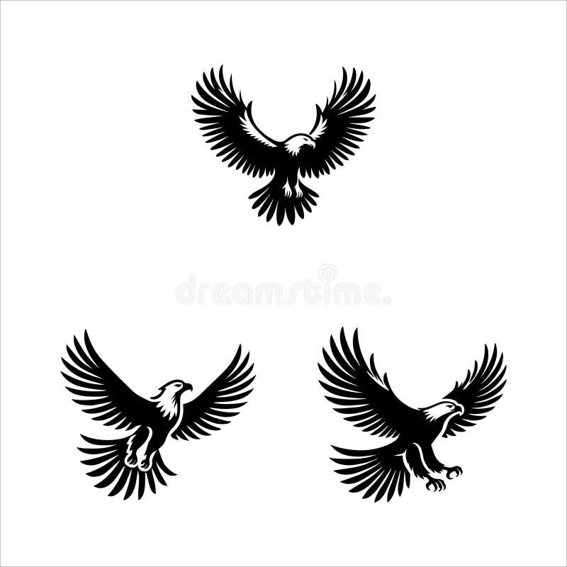 Black Bird Eagle Symbol Clean Simple Vector Art Logo Stock Photos ...