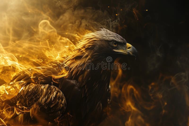 Eagle on Smoke Background, Eagle Fantasy Art Background Stock ...