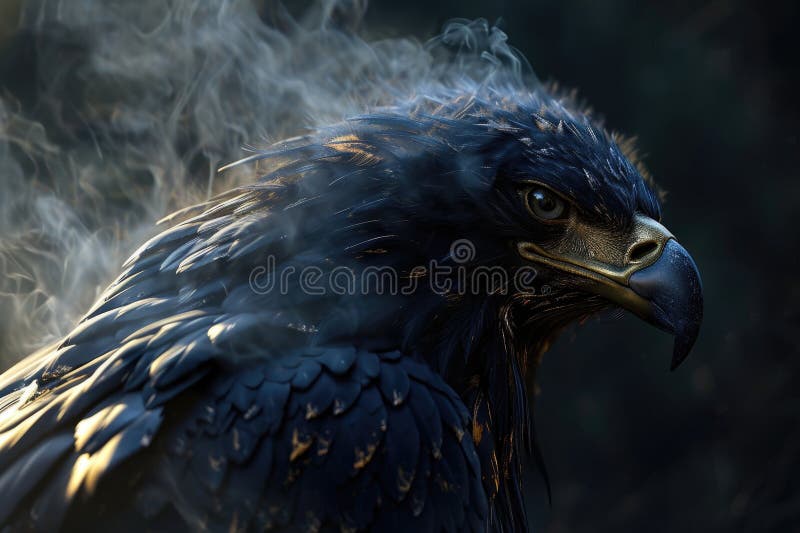 Eagle on Smoke Background, Eagle Fantasy Art Background Stock ...