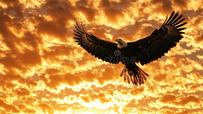 Eagle Soaring Against Vibrant Sunset Serene Natural Landscape Stock Photos - Free & Royalty-Free ...
