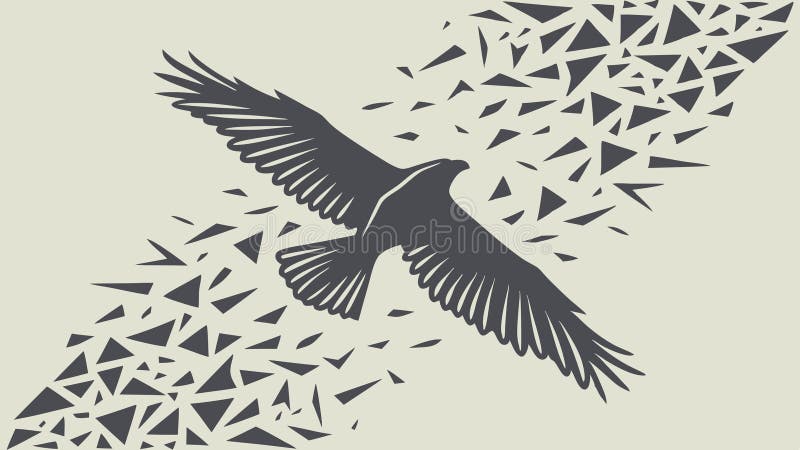 Eagle Soaring with Geometric Triangle Pattern Abstract Wildlife Flight ...