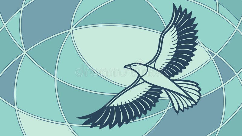 Eagle Soaring Over Geometric Landscape, Vector Design Generative AI ...