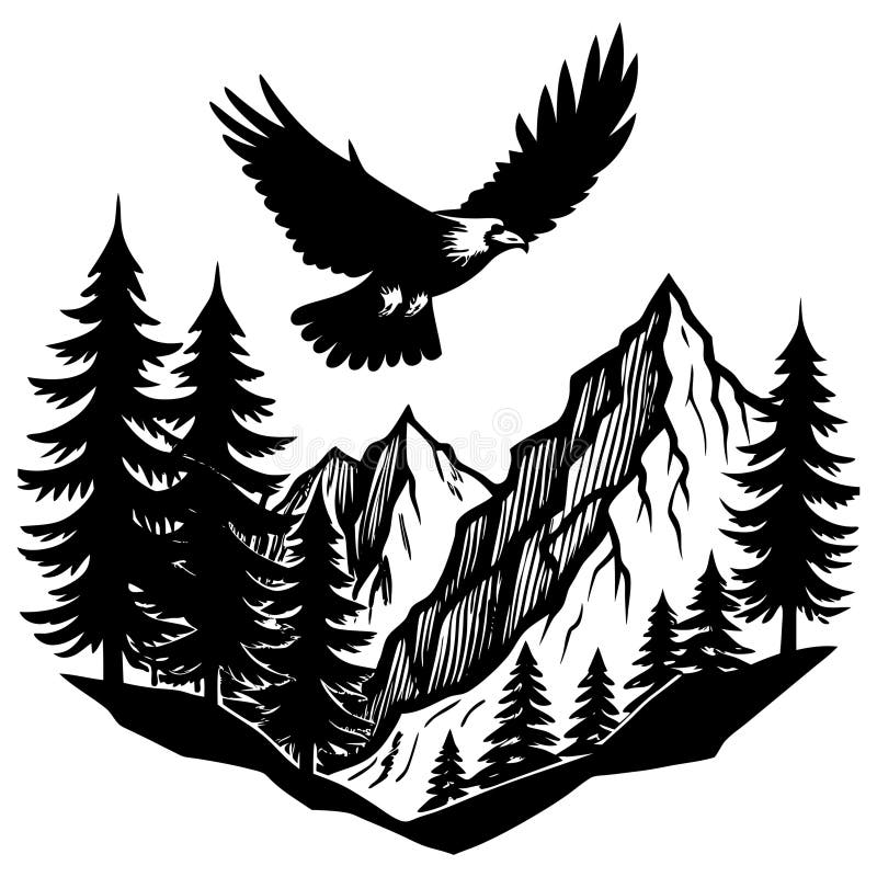 Eagle Soaring Over Mountains Stock Illustrations – 2,273 Eagle Soaring Over Mountains Stock ...