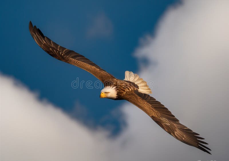 An Eagle Soaring through the Sky, with Its Wings Fully Extended. AI Image Generated. Stock ...