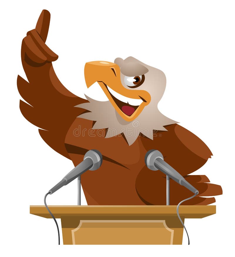 Eagle speak from tribune stock vector. Illustration of conference ...