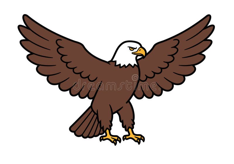 Simple eagle clipart stock vector. Illustration of drawing - 365471331