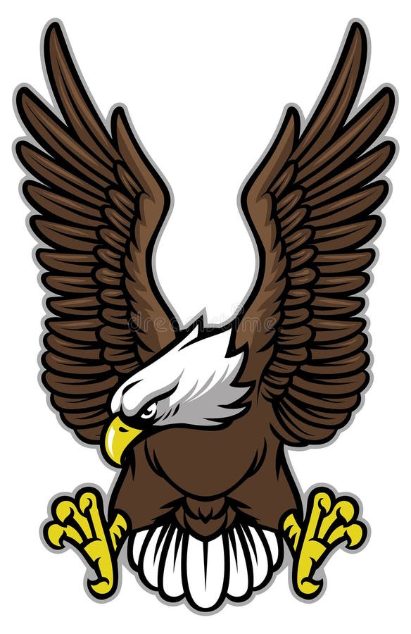 Eagle with spreaded wings stock vector. Illustration of bird - 66593233