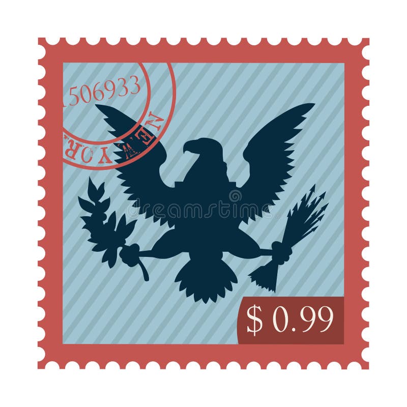 Eagle stamp stock illustration. Illustration of celebrate - 38589444