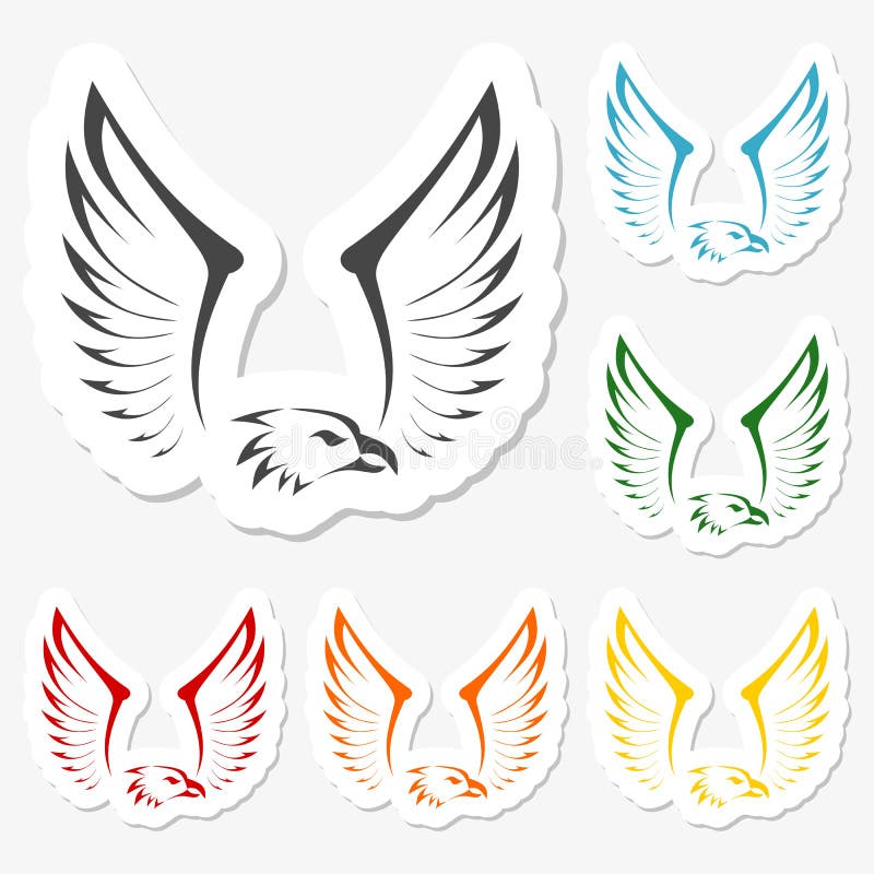 Eagle stickers stock vector. Illustration of contour - 83737199
