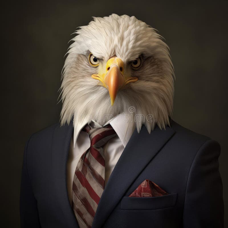Eagle in suit and tie stock photo. Image of dressed - 298607130